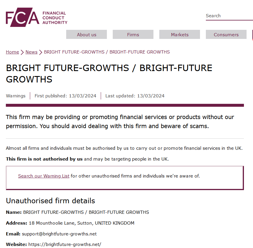 👉Bright Future Growths отзывы – обзор брокера и оценка деятельности ...