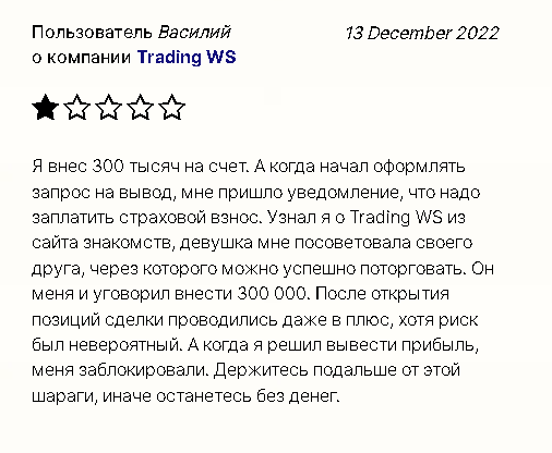 📣 Trading WS отзывы - обзор брокера, признаки мошенничества | Finotz